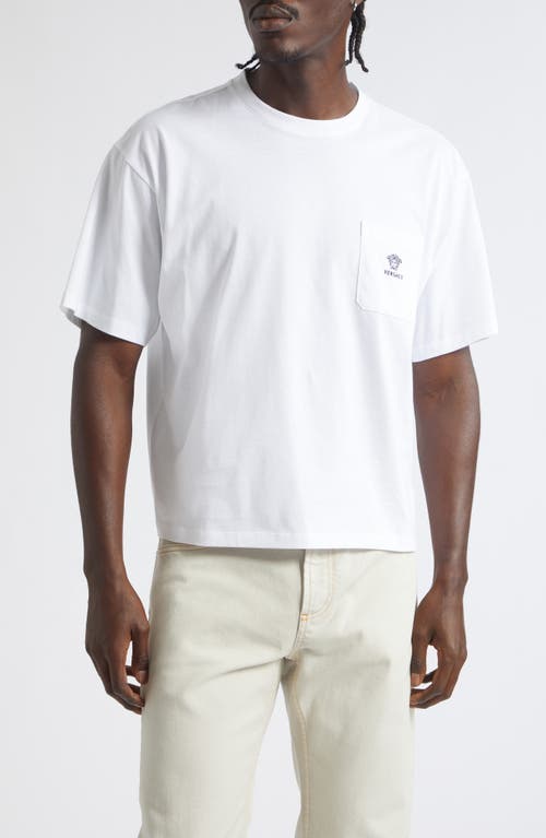 VERSACE embroidered cotton jersey pocket t-shirt